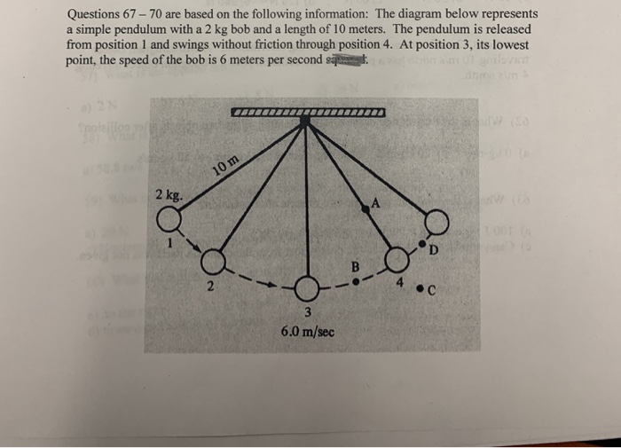 Solved 67) At what position does the bob have its maximum | Chegg.com