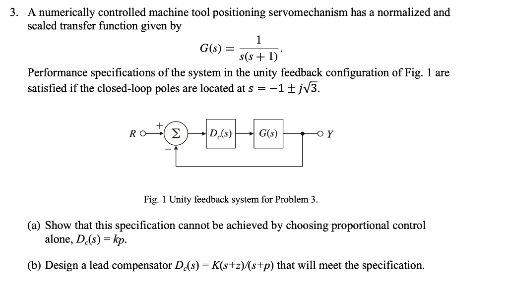 Solved 3. A numerically controlled machine tool positioning | Chegg.com