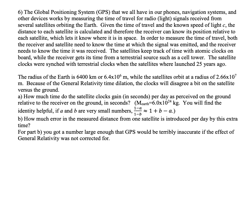 Solved The Global Positioning System (GPS) ﻿that we ﻿all | Chegg.com