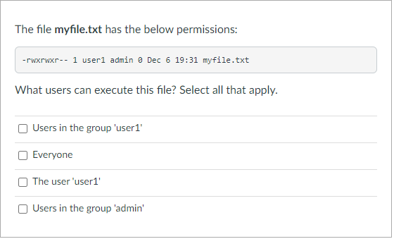 Solved The File Myfiletxt Has The Below Permissions 