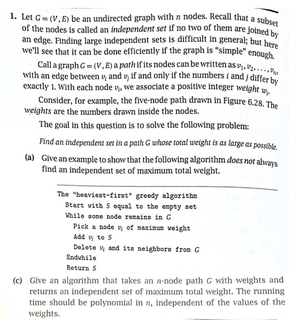 Solved 1. Let G=(V,E) be an undirected graph with n nodes. | Chegg.com