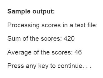 Solved (Process scores in a text file) Suppose that a text | Chegg.com