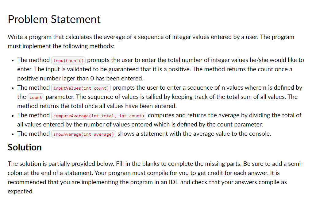 Solved Problem Statement Write A Program That Calculates The 6391