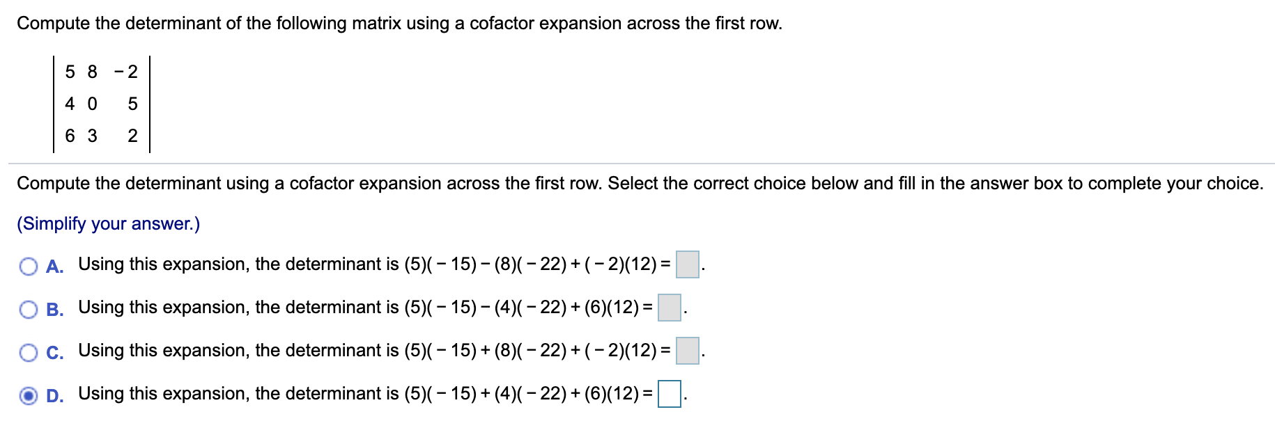 Solved a b Let A= and let k be a scalar. Find a formula that | Chegg.com