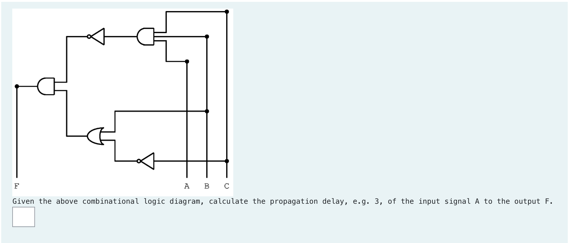 Solved F A B C Given the above combinational logic diagram, | Chegg.com