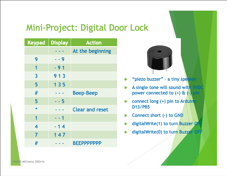 Mini-Project: DigitalMini-Project: Digital Door Lor | Chegg.com