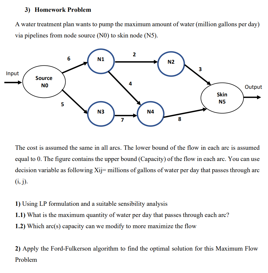 3) Homework Problem A water treatment plan wants to | Chegg.com