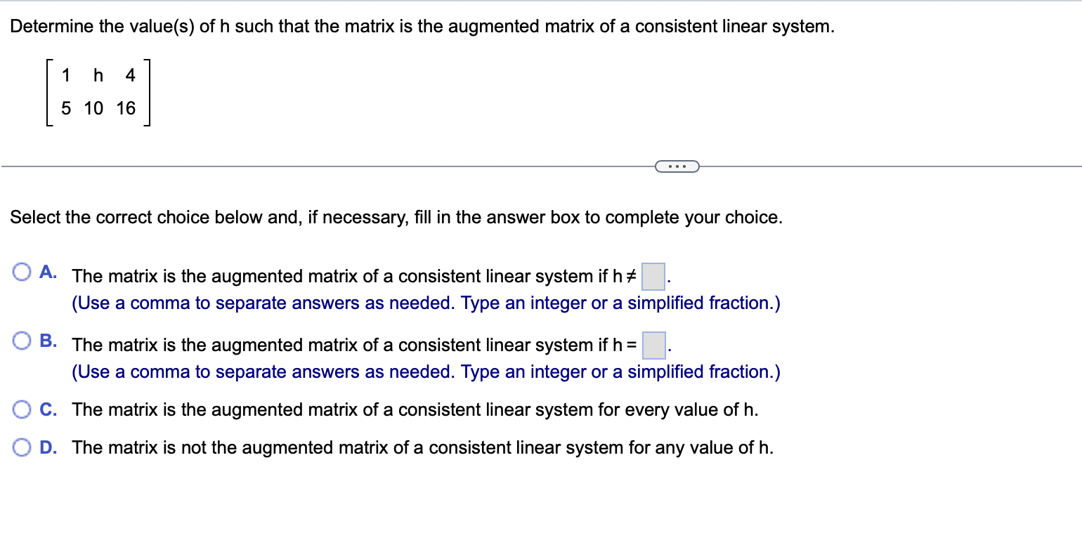 Solved Determine the value(s) of h such that the matrix is | Chegg.com