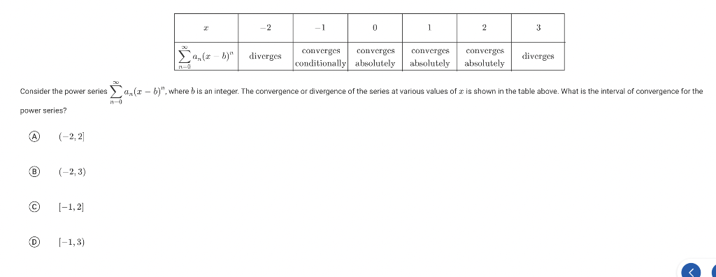 Consider the power series ∑n=0∞an(x−b)n, where b is | Chegg.com