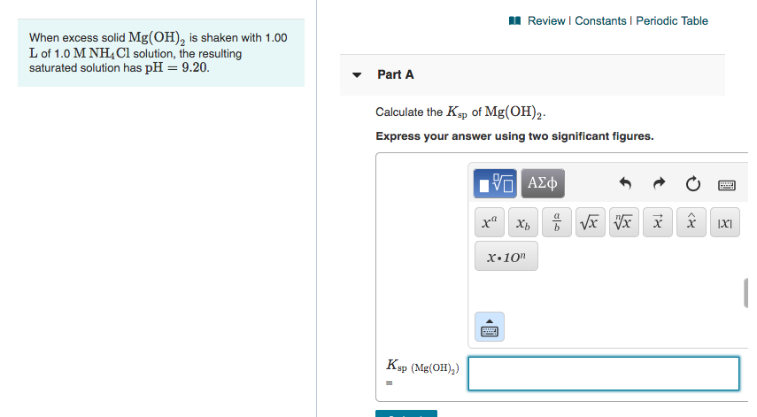 Solved M Review Constants Periodic Table When excess solid | Chegg.com