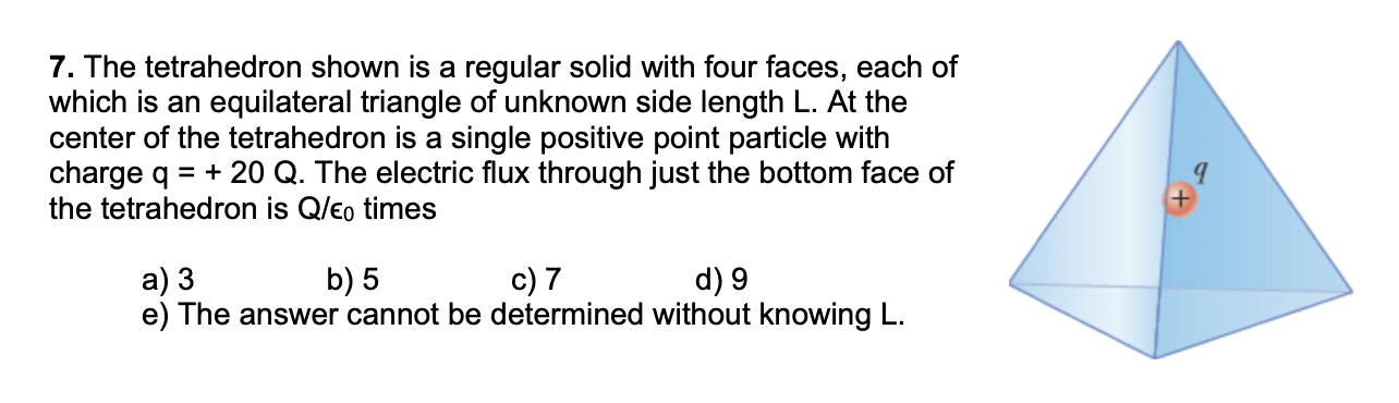 Solved The tetrahedron shown is a regular solid with four | Chegg.com
