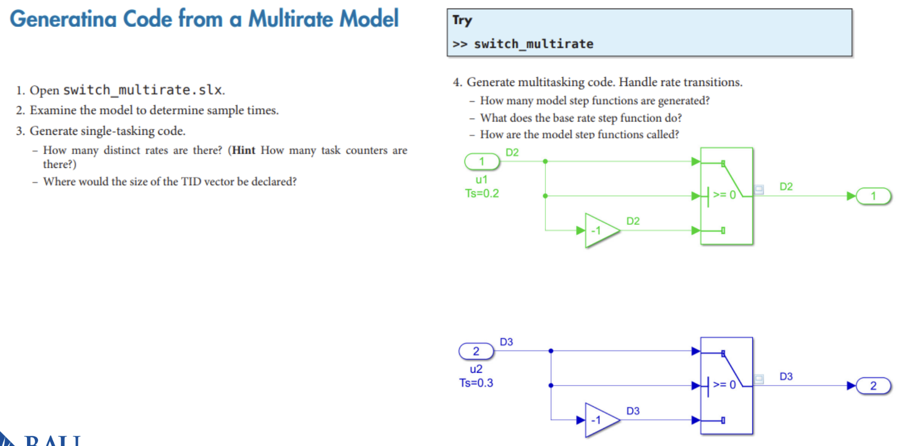 Solved Generatina Code from a Multirate Model 1. Open | Chegg.com
