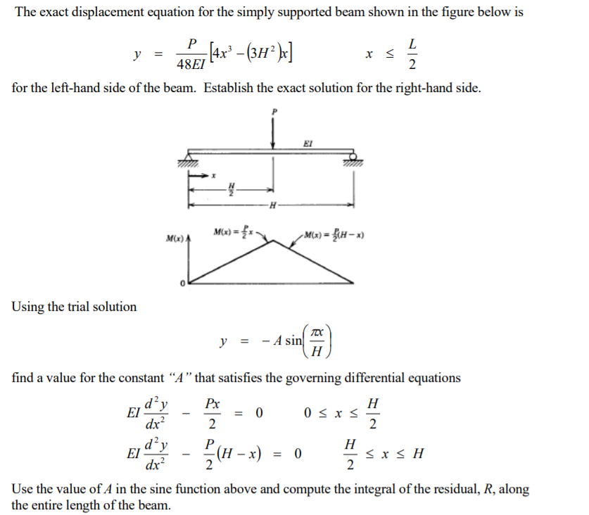 Solved The exact displacement equation for the simply | Chegg.com