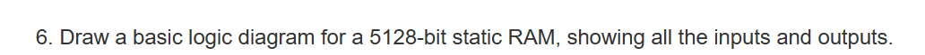 Solved 6. Draw a basic logic diagram for a 5128-bit static | Chegg.com