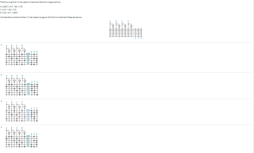 Solved The following PLA will be used to implement the | Chegg.com