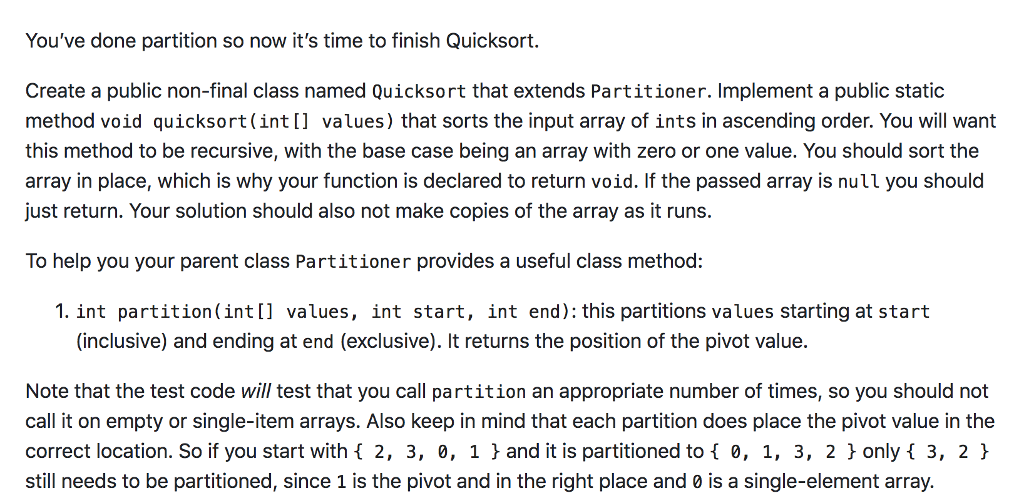 Solved You've done partition so now it's time to finish | Chegg.com