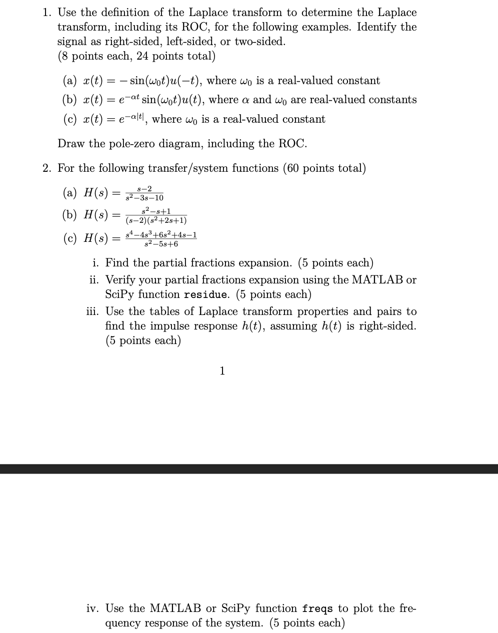 Solved 1. Use the definition of the Laplace transform to | Chegg.com