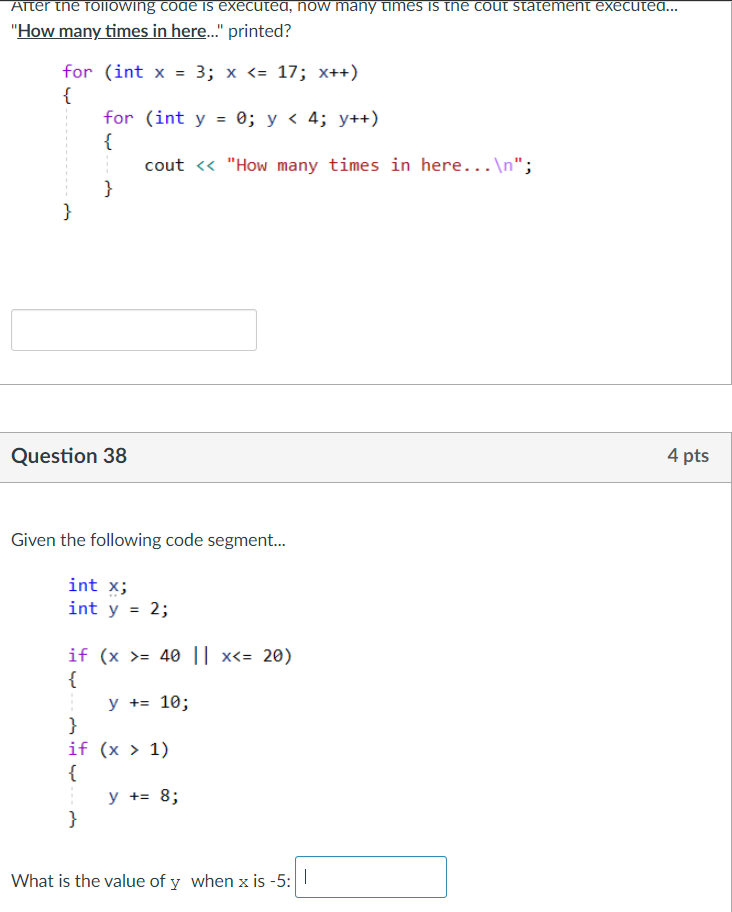 Solved After the following code is executed, now many times | Chegg.com