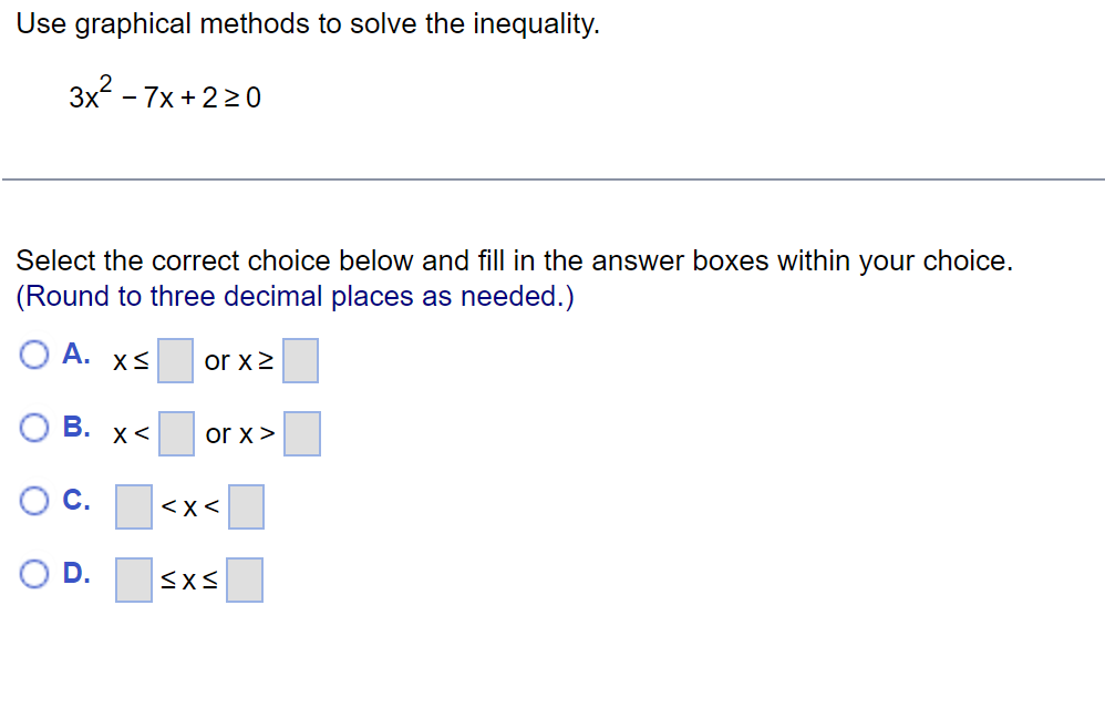 Solved Use graphical methods to solve the inequality. | Chegg.com