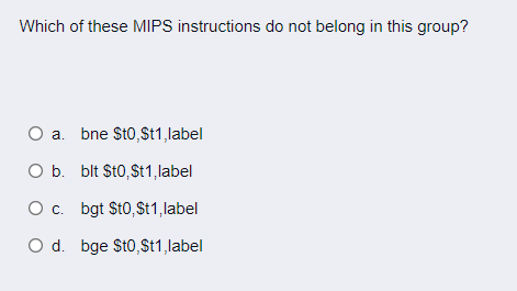Solved Which of these MIPS instructions do not belong in | Chegg.com