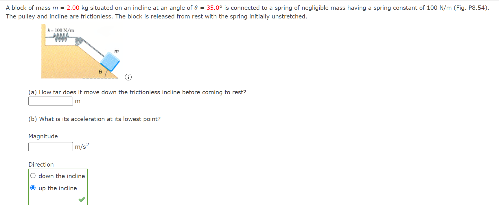 Solved A block of mass \\( m=2.00 \\mathrm{~kg} \\) situated | Chegg.com