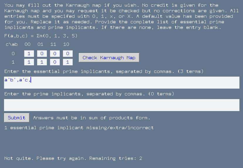 Solved What Essential Prime Implicant Am I Missing Here Or