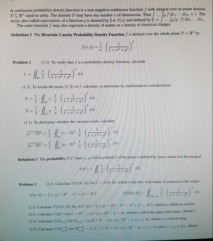 Solved A continuous probability density function is a | Chegg.com