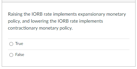 Solved Raising the IORB rate implements expansionary | Chegg.com