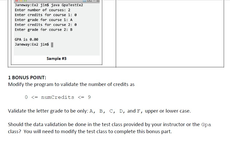 Solved Exercise 2 - GPA calculation using a class with | Chegg.com