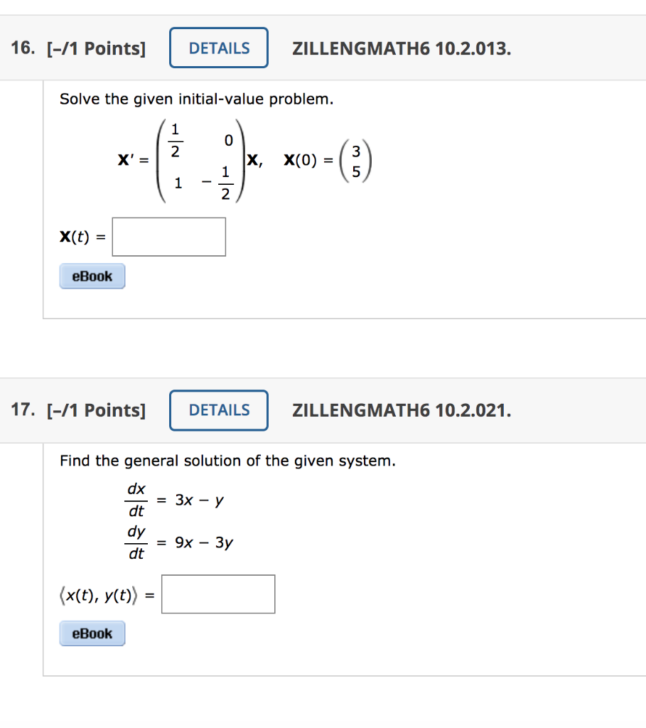 Solved 16. [-/1 Points] DETAILS ZILLENGMATH6 10.2.013. Solve | Chegg.com