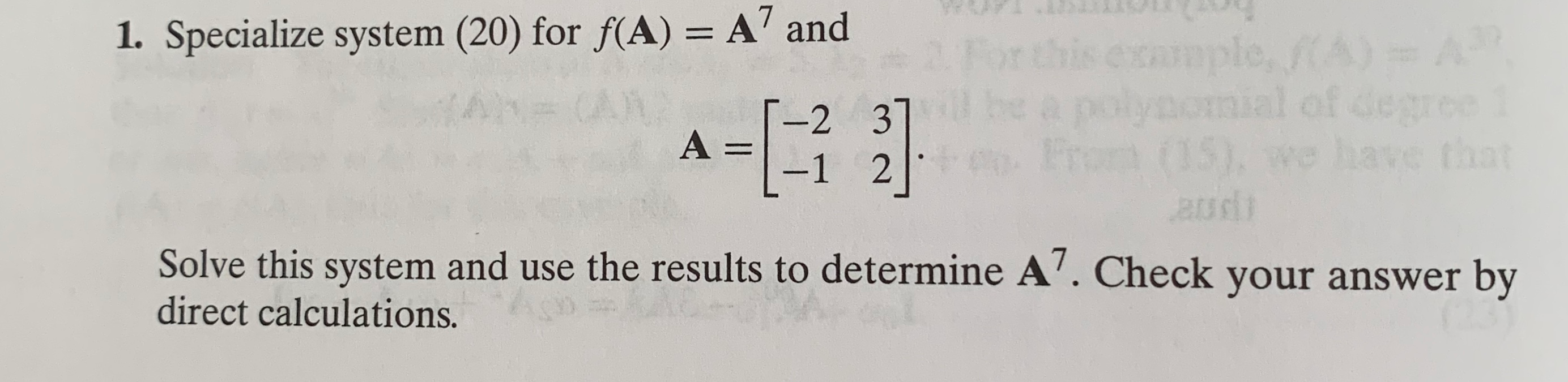 Solved 20. Find A 1025 – 4A5 for the A of Problem 1. 1. | Chegg.com