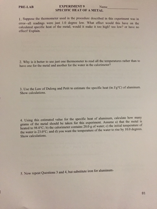 Solved I need help with thes questions. The pre lab for | Chegg.com