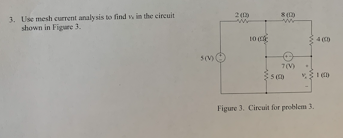 Solved 3. Use mesh current analysis to find vx in the | Chegg.com