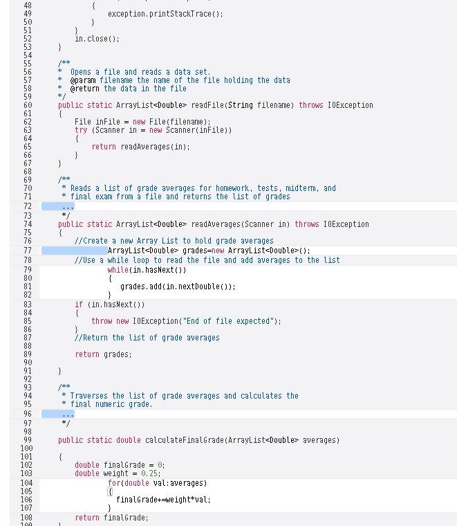 { exception.printStackTrace(); } in.close(): niin | Chegg.com