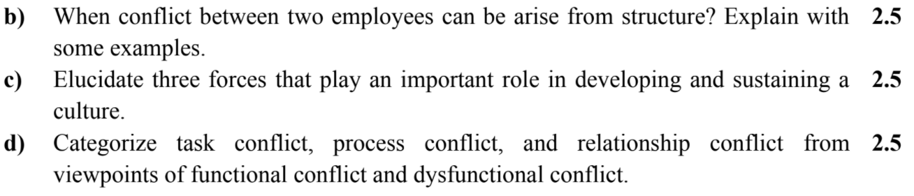 Solved b) When conflict between two employees can be arise | Chegg.com