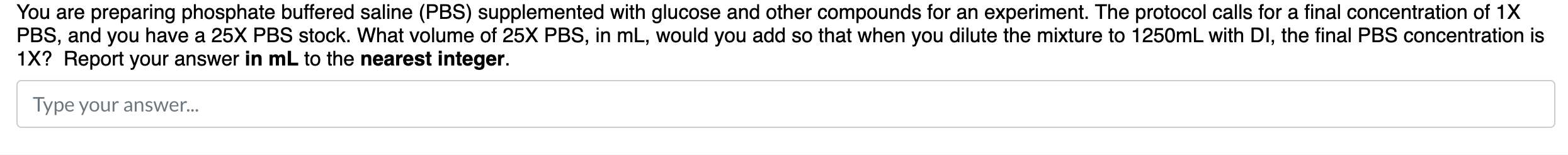 Solved You are preparing phosphate buffered saline (PBS) | Chegg.com