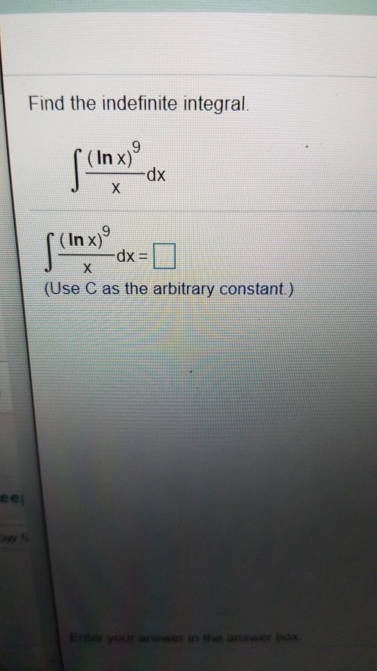 Solved Find the indefinite integral. f(Inx) dx r(Inxax=U 7.0 | Chegg.com