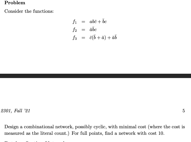 Solved 2. Synthesis of Cyclic Combinational Circuits The | Chegg.com
