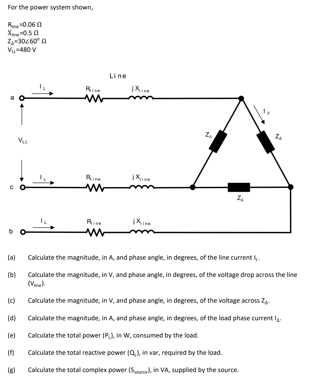 Solved For the power system shown, Rline =0.06ΩXline | Chegg.com