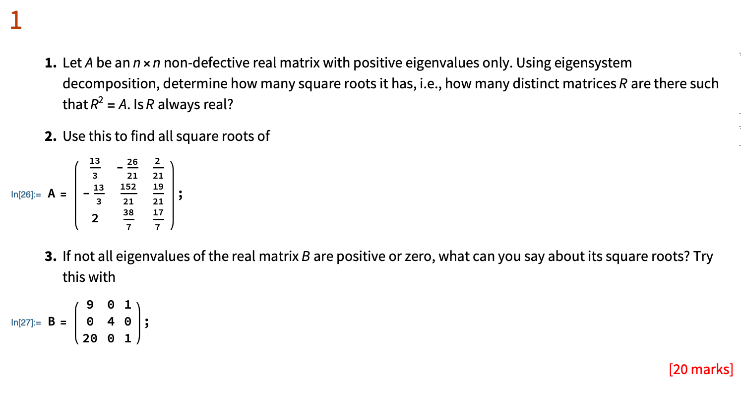 Solved 1 1. Let A be an nxn non-defective real matrix with | Chegg.com