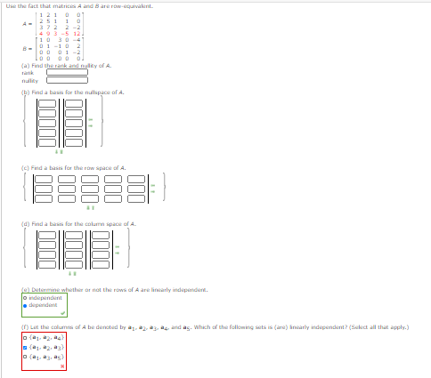 Solved Explain why the row vectors of a 6 x 5 matrix form a | Chegg.com