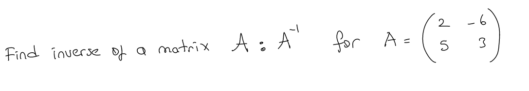 Solved 12 A : of a matrix A for Find A=1s inverse | Chegg.com