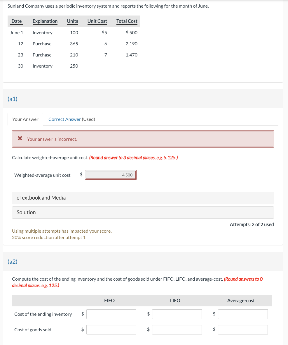 Solved Sunland Company uses a periodic inventory system and | Chegg.com