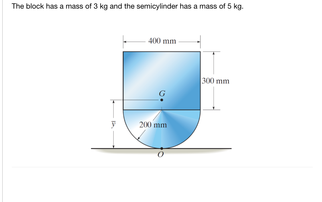 Solved The block has a mass of 3kg ﻿and the semicylinder has | Chegg.com