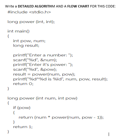 Solved Write a DETAILED ALGORITHM AND A FLOW CHART FOR THIS | Chegg.com