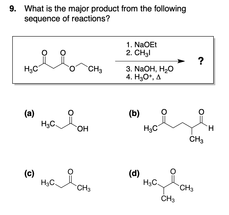 Solved What is the major product from the following sequence | Chegg.com