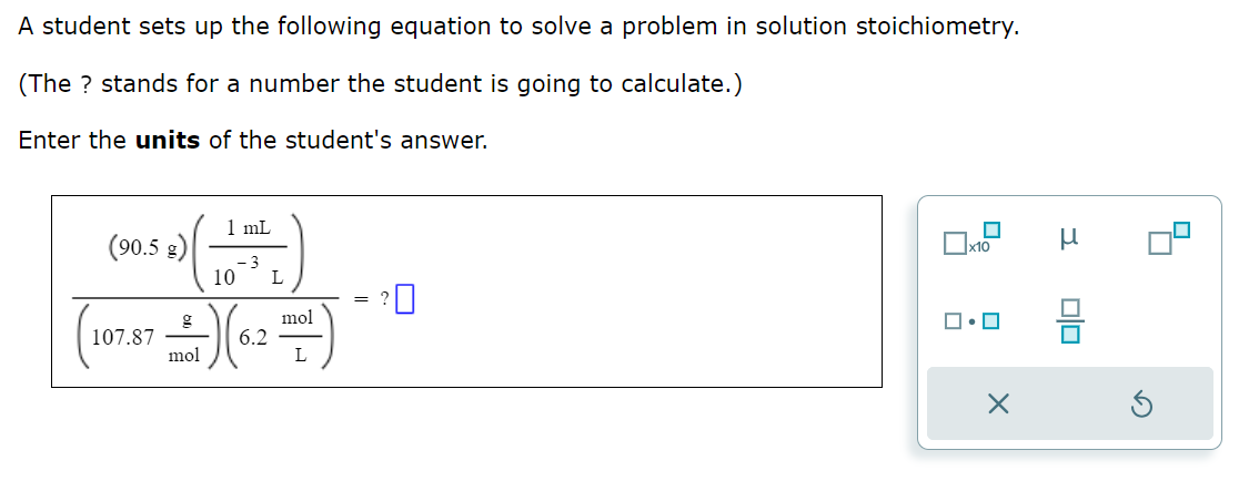 Solved A student sets up the following equation to solve a | Chegg.com