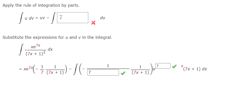 Solved Apply the rule of integration by parts. ∫udv=uv−∫ du | Chegg.com