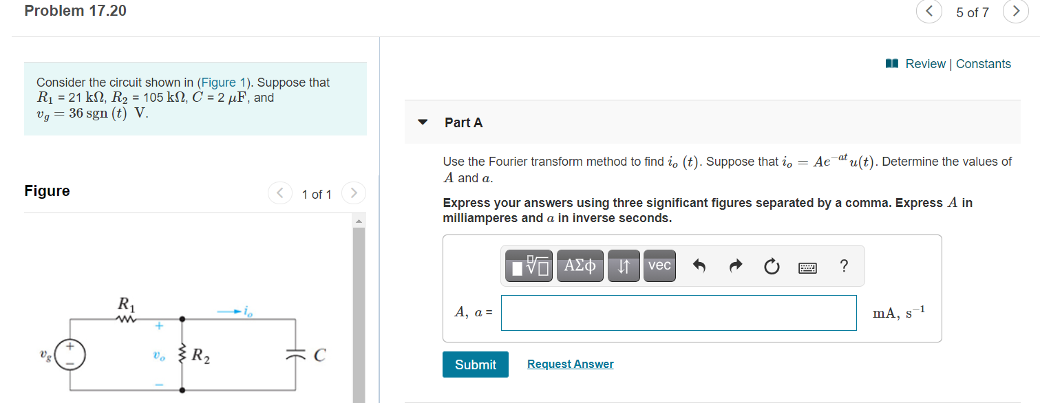 Solved Problem 17.20 5 of 7 Review Constants Consider the | Chegg.com
