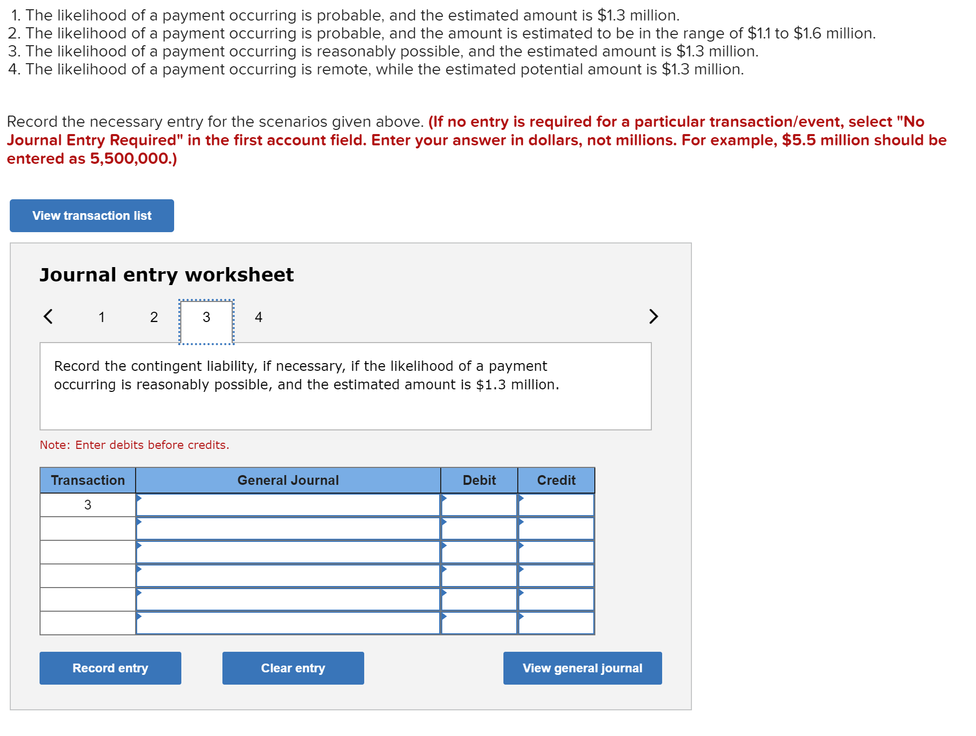Solved 1. The likelihood of a payment occurring is probable, | Chegg.com